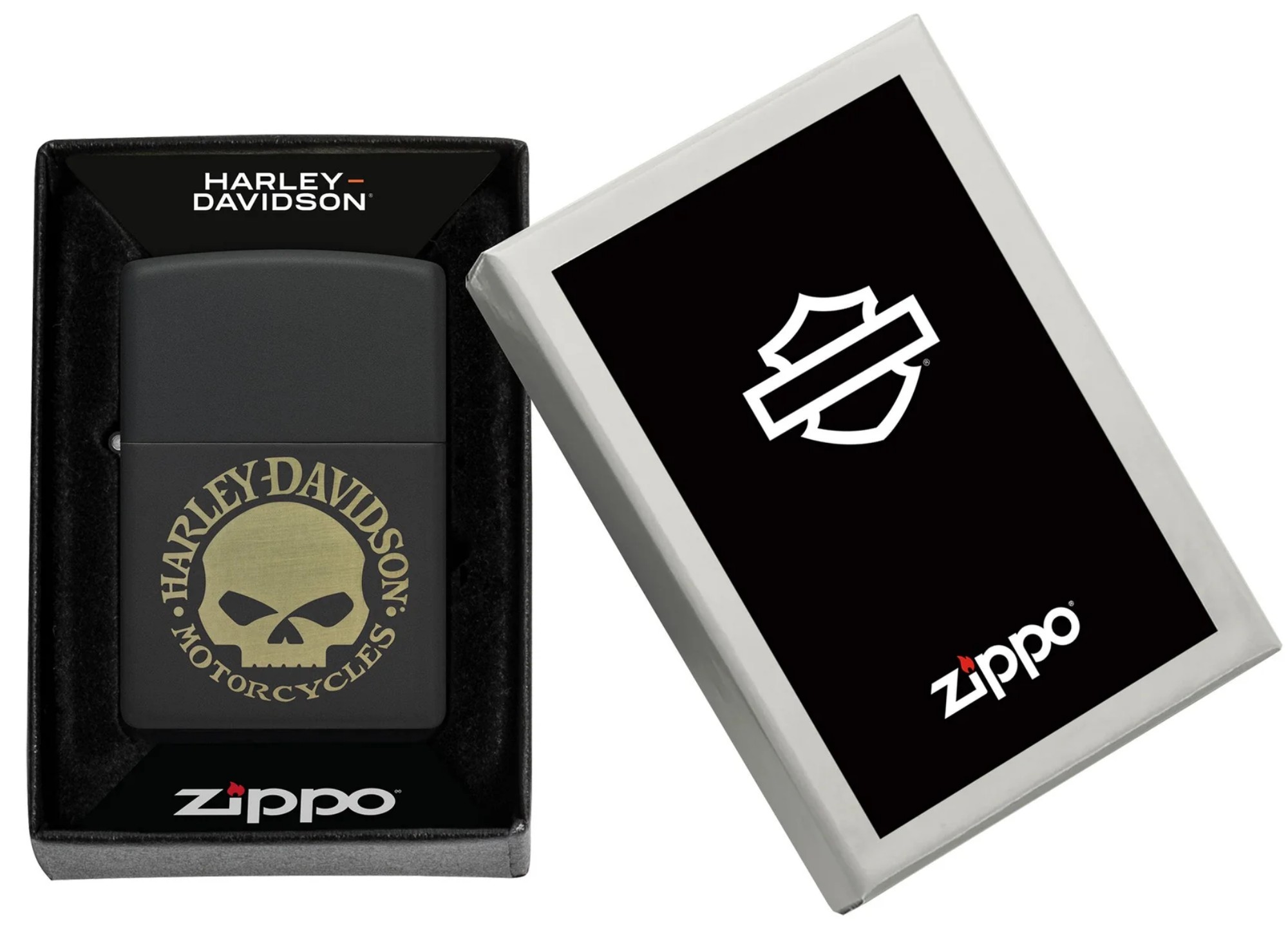 Zippo Harley Davidson Willie G Skull schwarz Feuerzeug | raucher-xxl